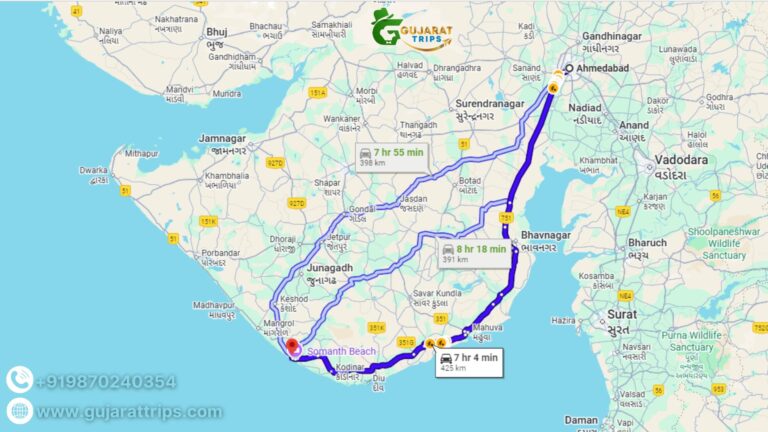 Ahmedabad to Somnath Distance, Train & Road Guide